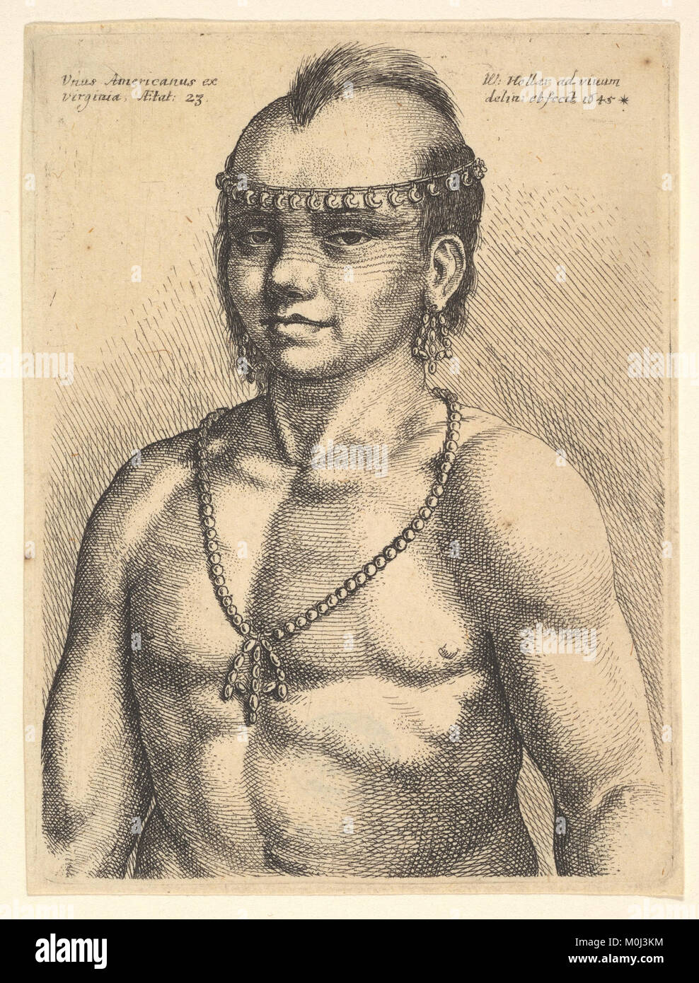 This historical image shows a Native American man from Virginia, known ...