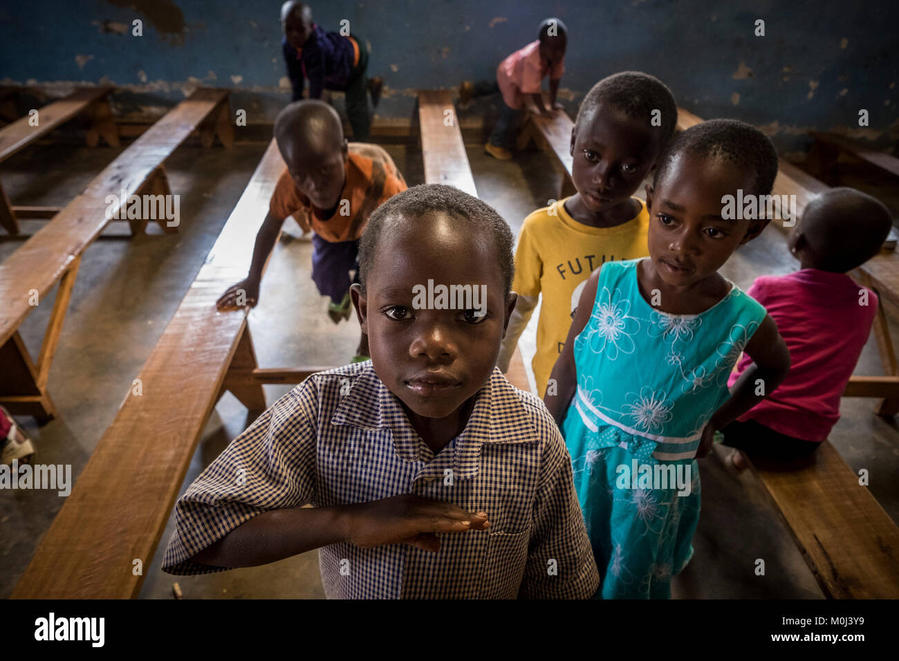 Rwanda, Burera lake, surrounding of Kidaho, local school Stock Photo ...