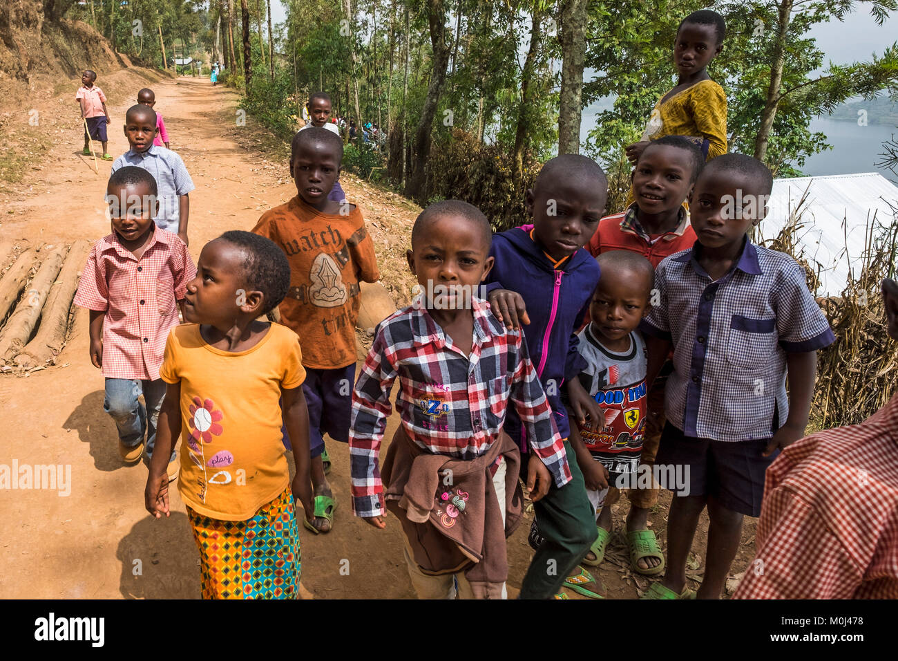 Rwanda, Burera lake, surrounding of Kidaho, children Stock Photo - Alamy