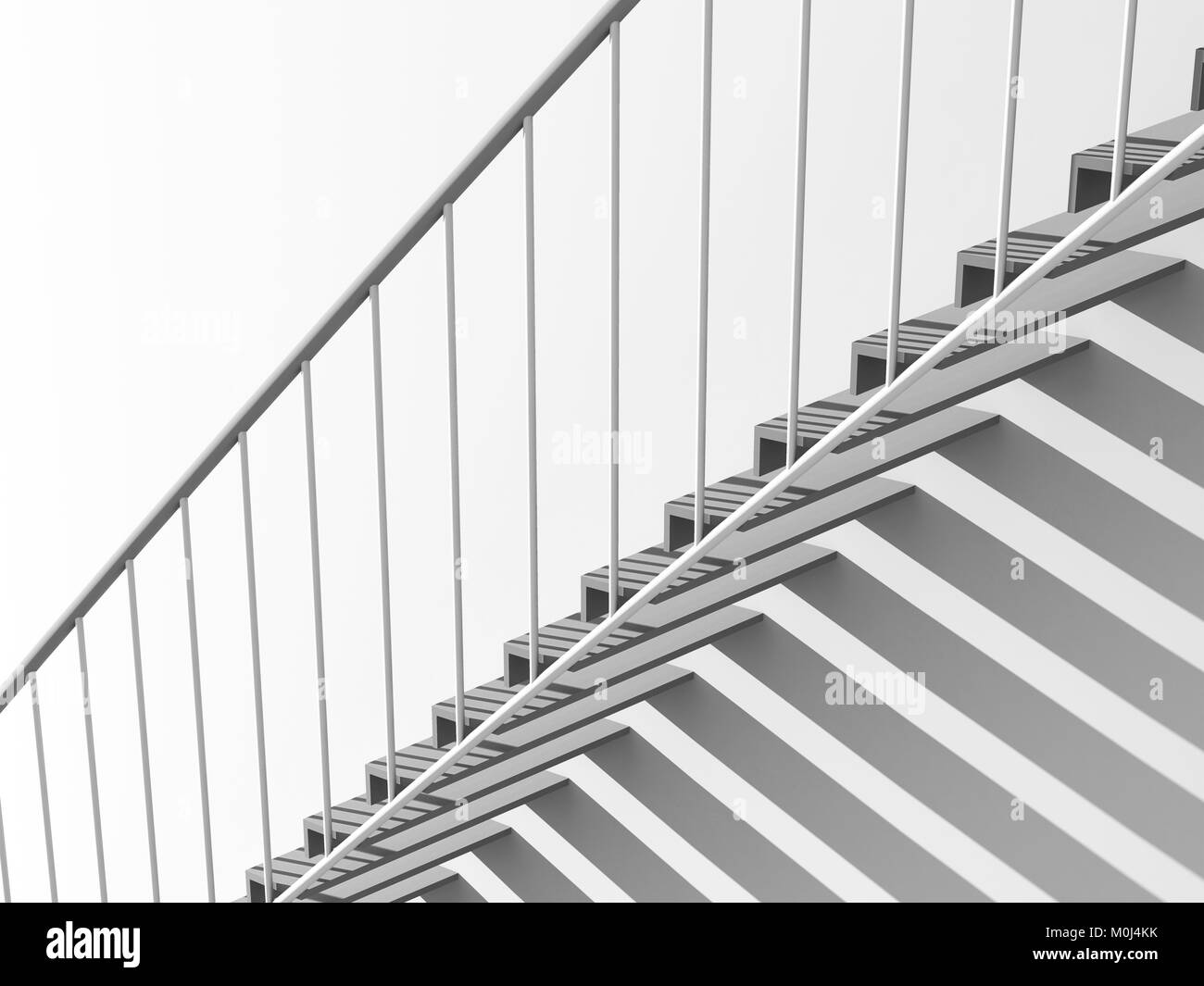 Contemporary architecture background, metal stairs with shadow pattern ...