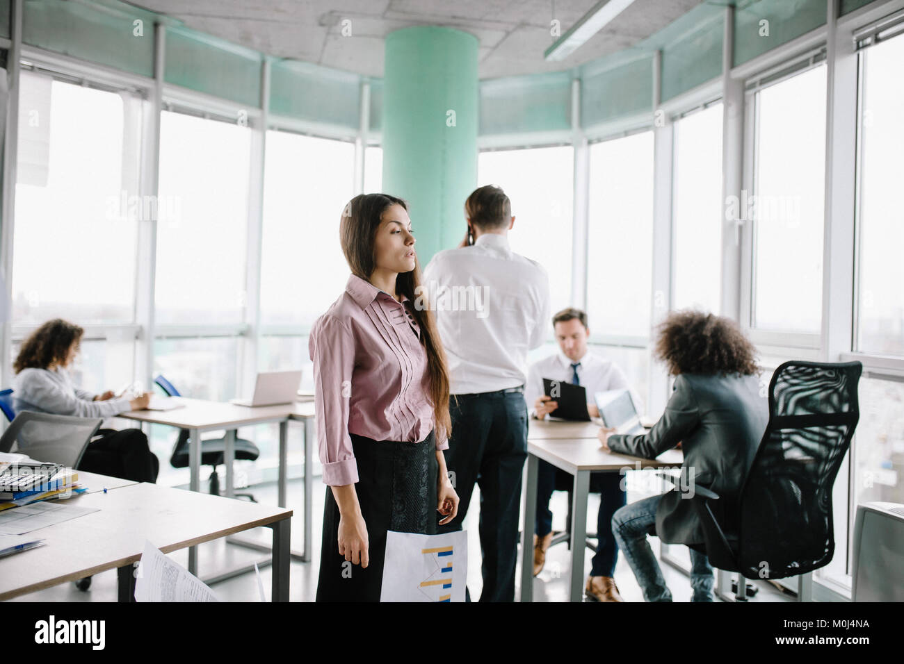 Busy office weekdays during project Stock Photo - Alamy