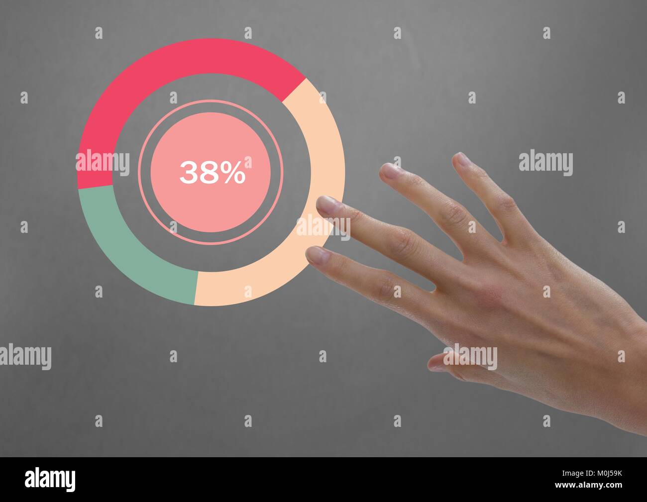 Hand reaching with colorful chart statistics Stock Photo - Alamy