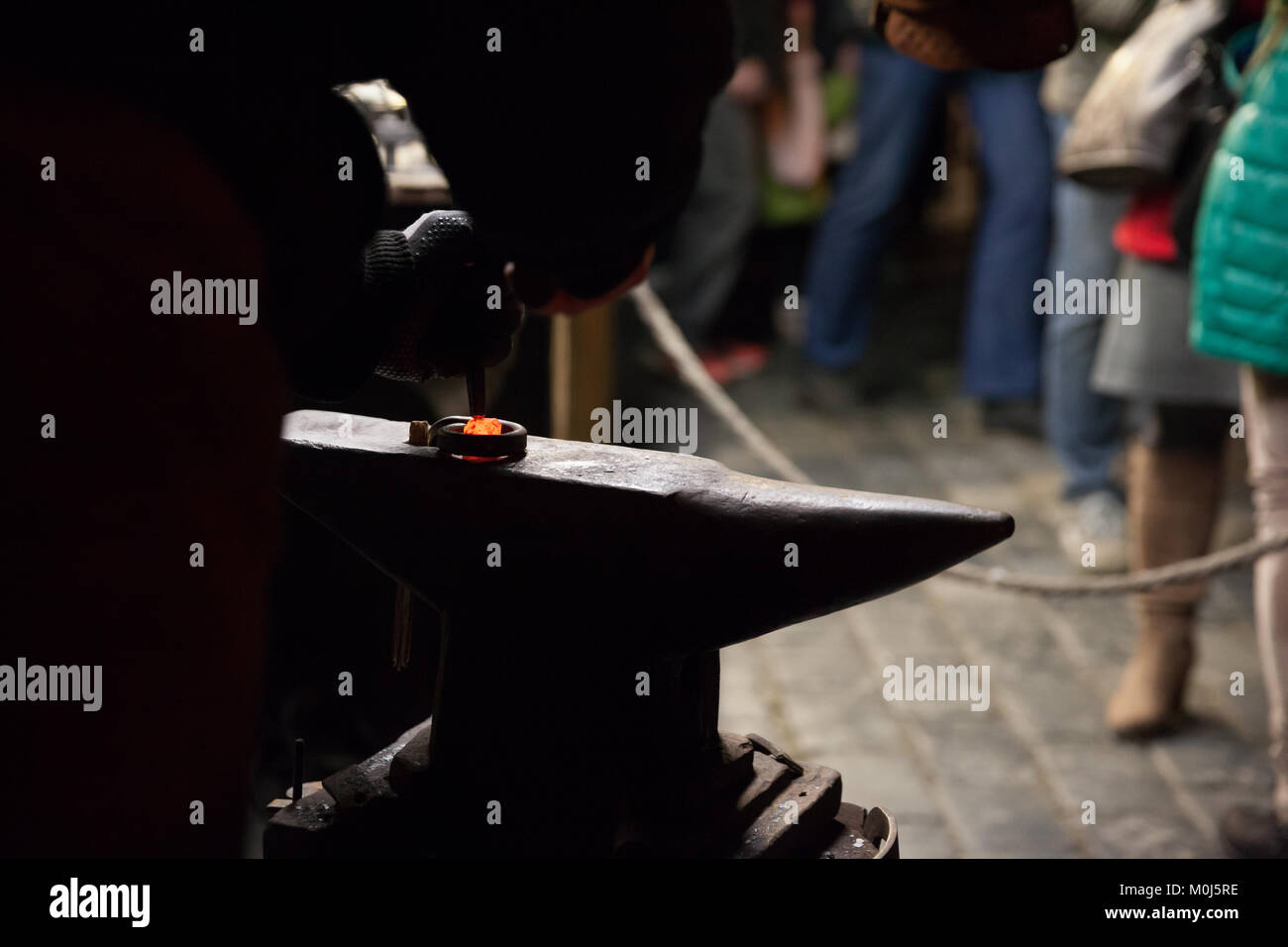 Blacksmith doing his job with his basic tools Stock Photo - Alamy