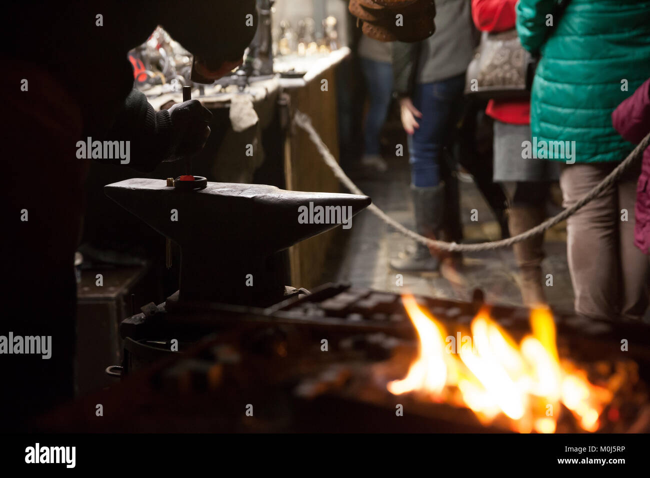 Blacksmith doing his job with his basic tools Stock Photo - Alamy