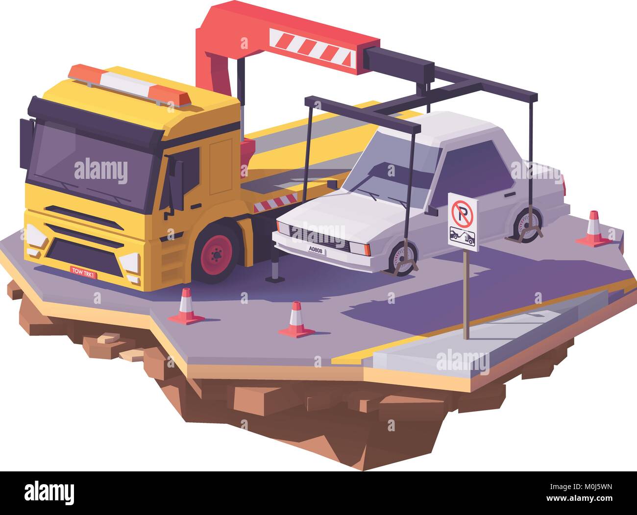 Vector low poly tow truck Stock Vector Image & Art - Alamy
