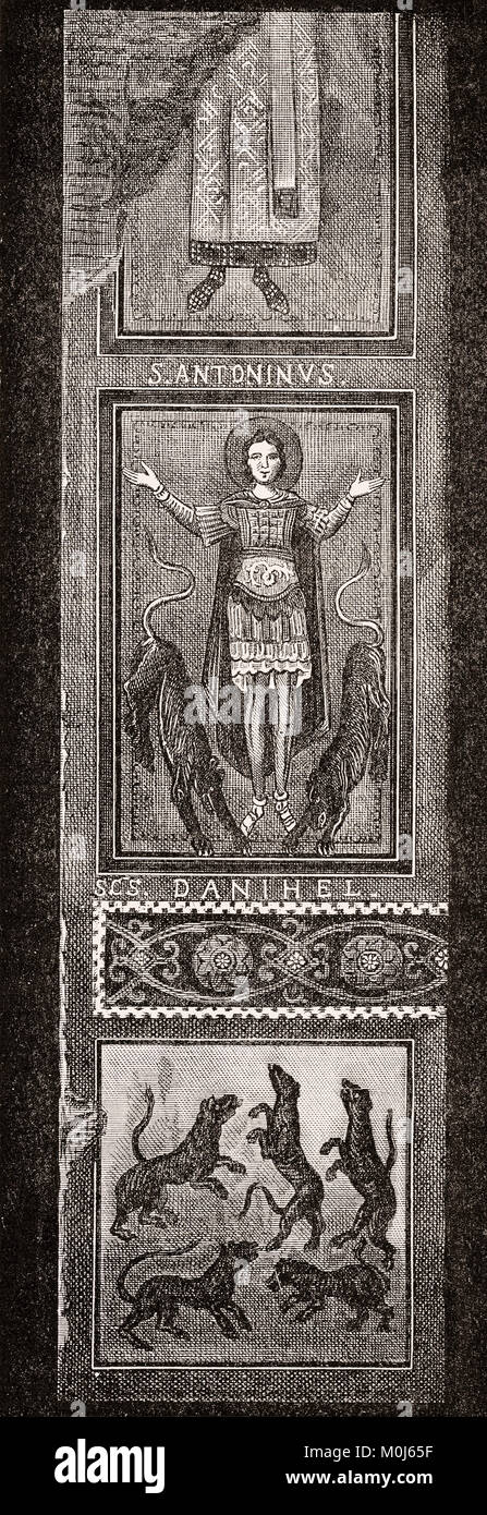 Legend of Daniel in the Lion's Den, 9th century, Basilica of Saint ...