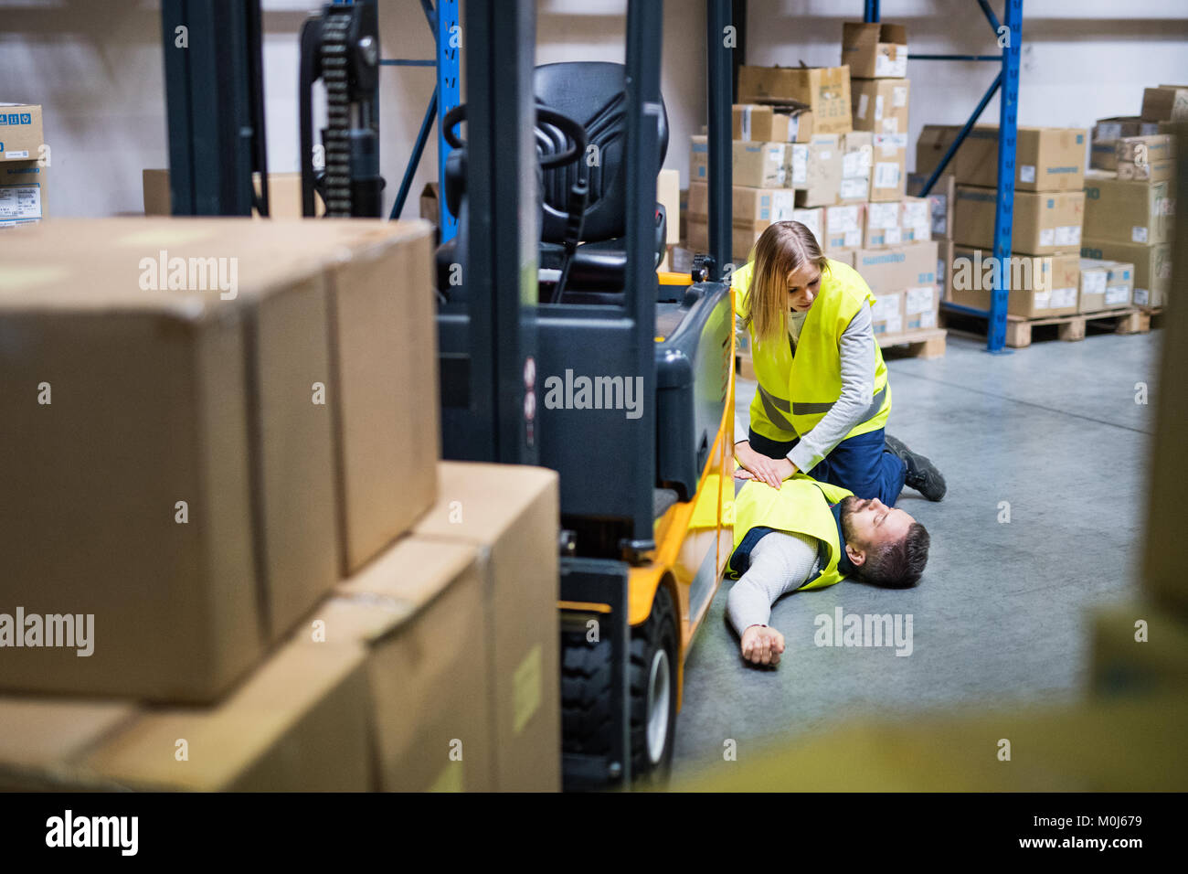 Fork lift truck accident hi-res stock photography and images - Alamy