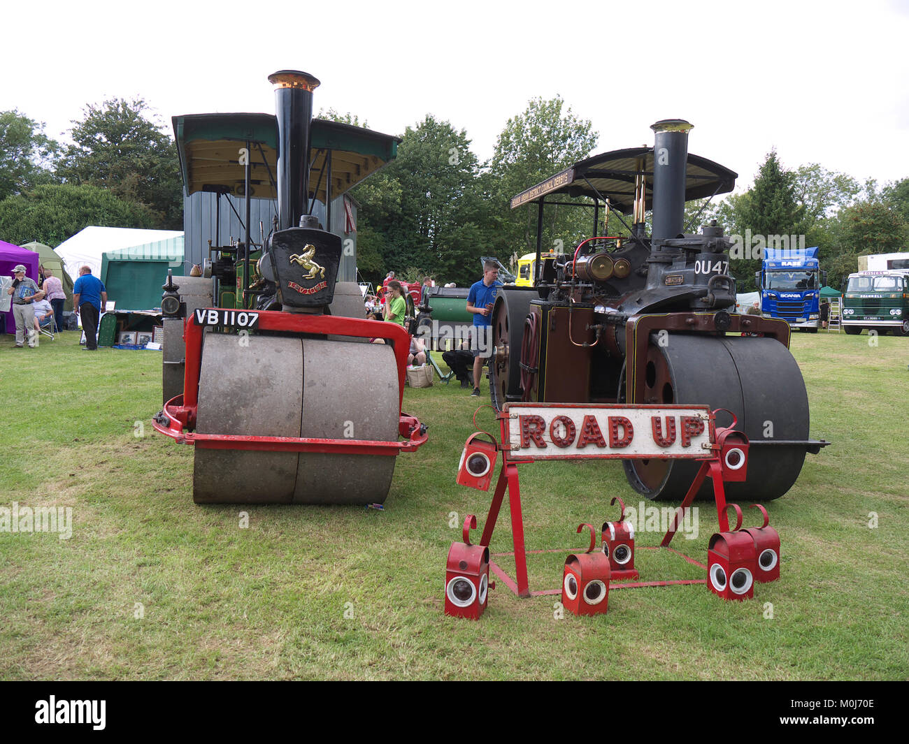 Vintage steam road rollers on display at the GCMES gala Stock Photo - Alamy