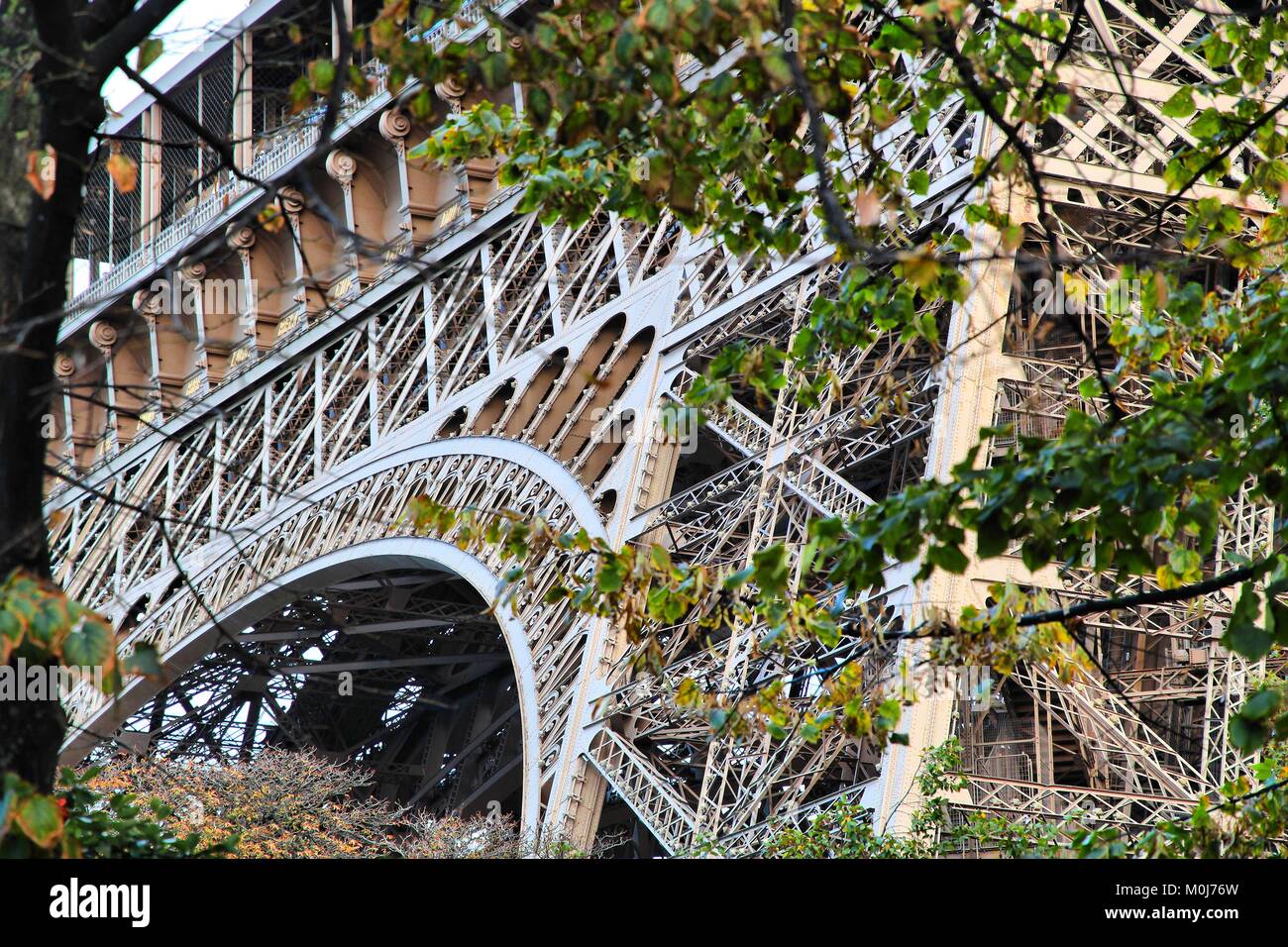Eiffel Tower in Paris, France. Structure close-up Stock Photo - Alamy