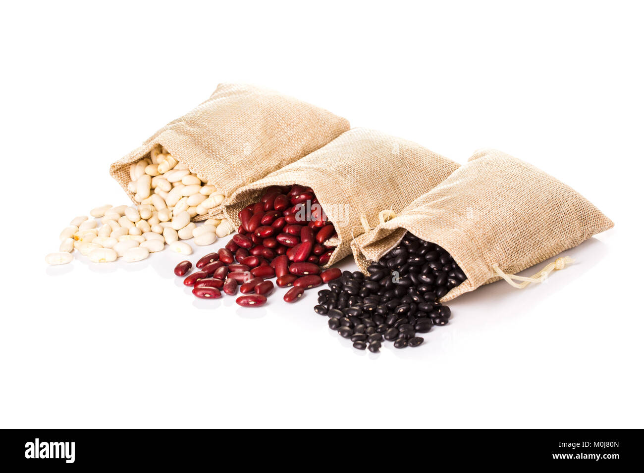Different types of grains on white background Stock Photo - Alamy