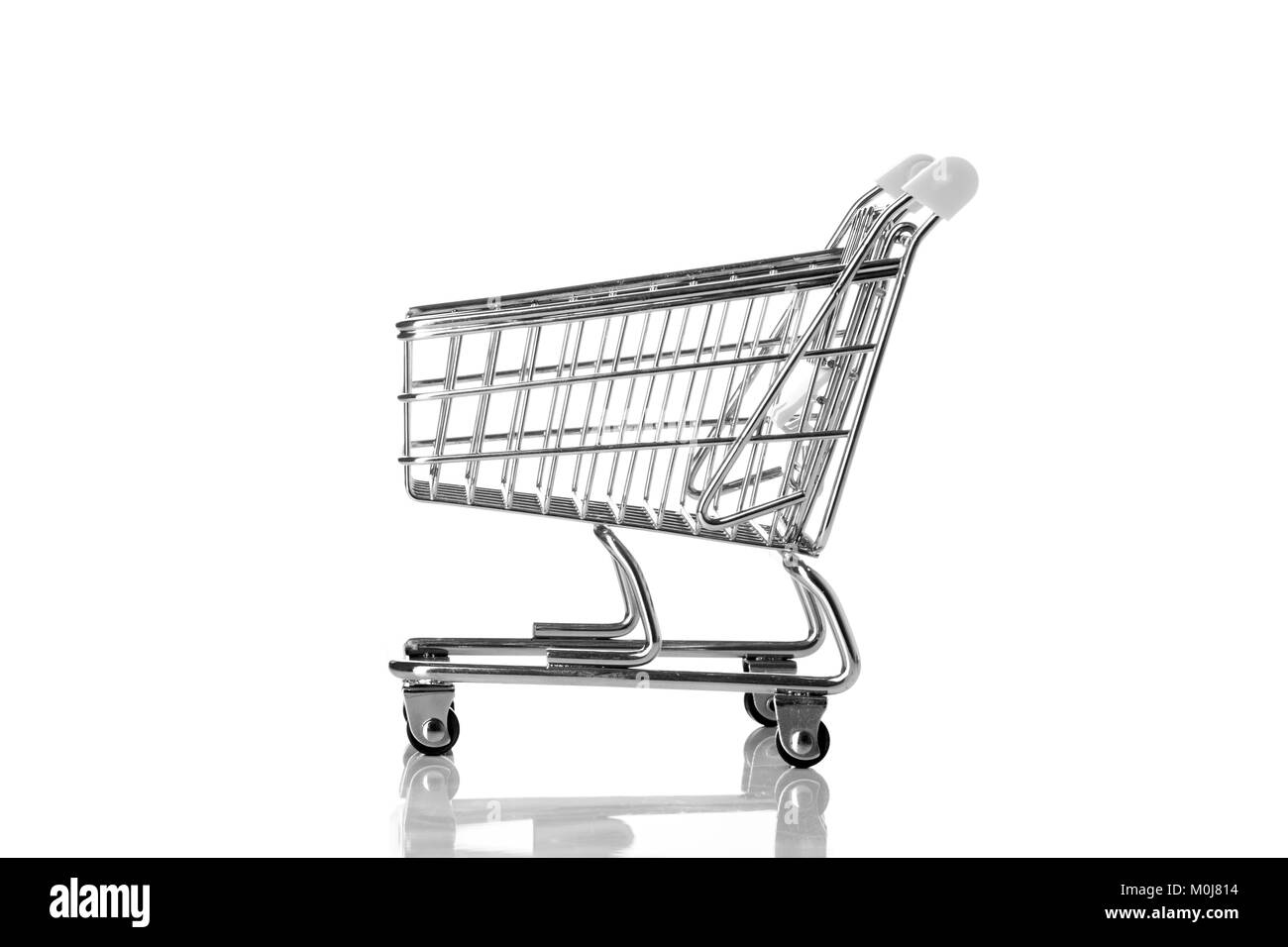 Shopping cart on white background Stock Photo - Alamy