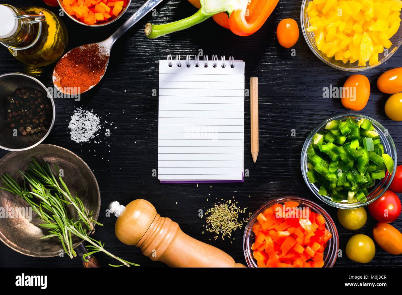Various ingredients and spices to follow a specific recipe Stock Photo ...