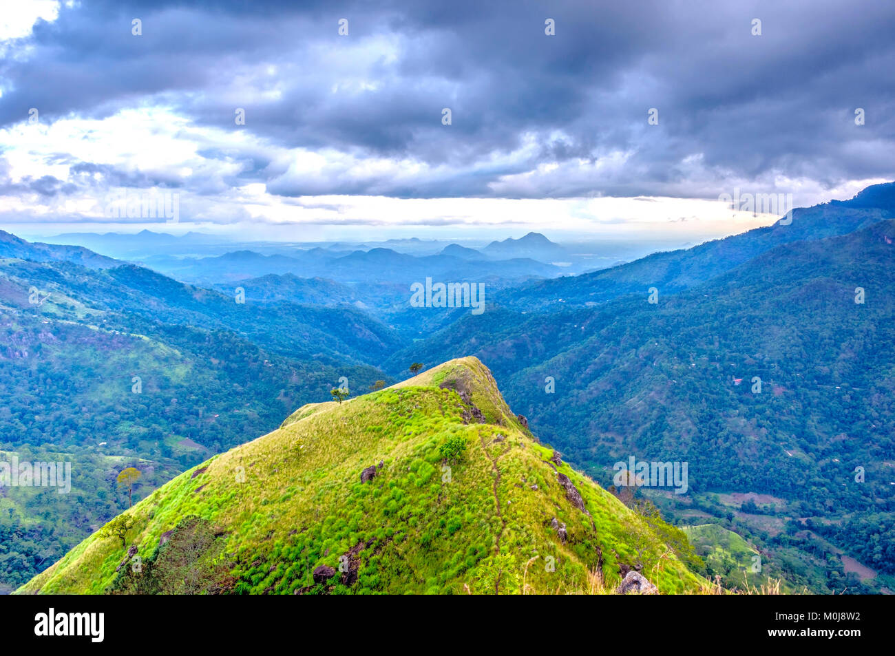 Beautiful scenery of mountains in central Sri Lanka around Ella Stock ...