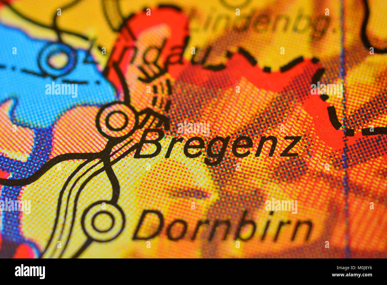 City name on the map Stock Photo - Alamy