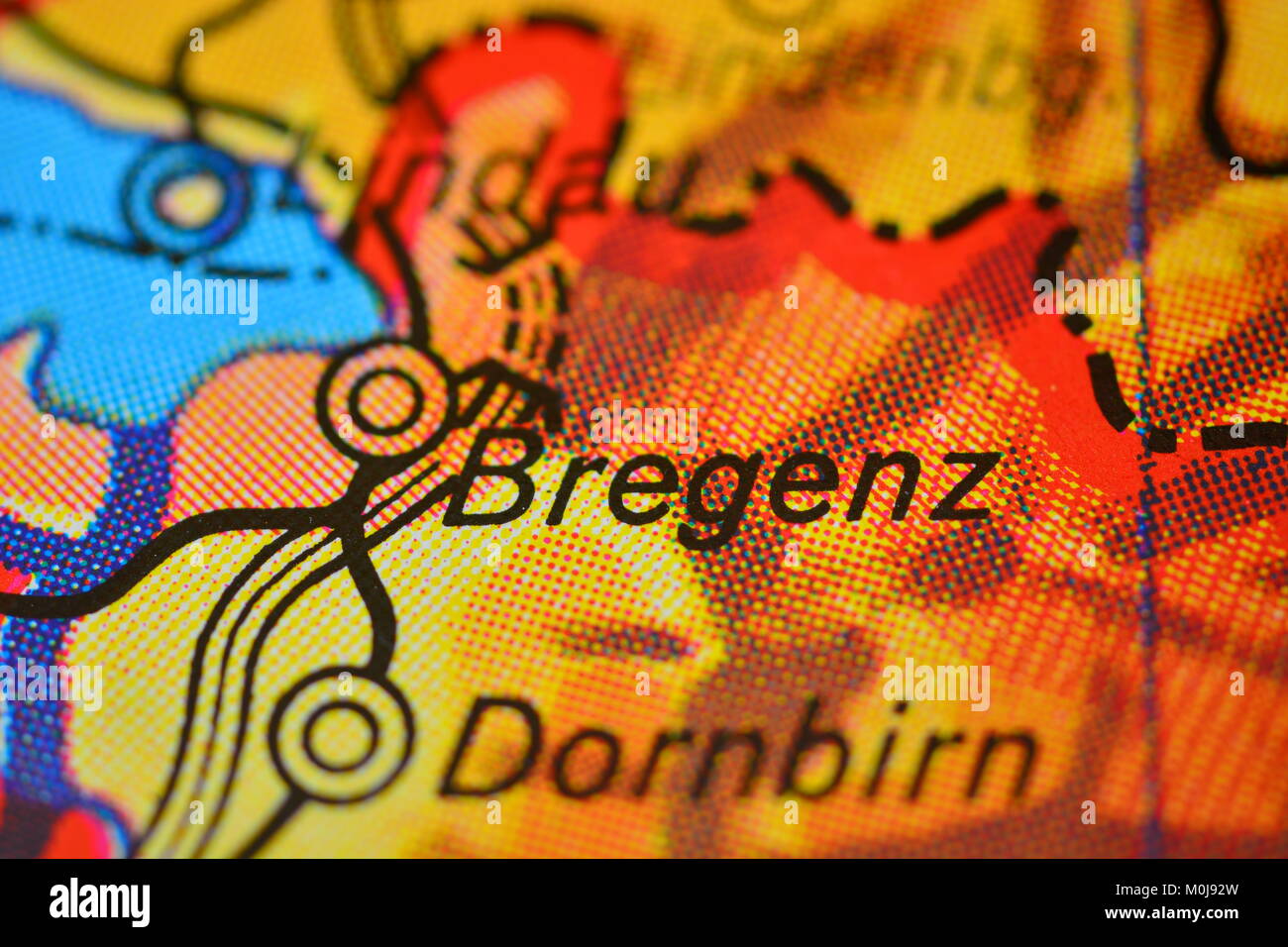 City name on the map Stock Photo - Alamy
