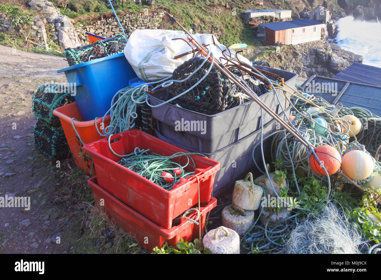 Pile of plastic fishing rubbish - John Gollop Stock Photo - Alamy