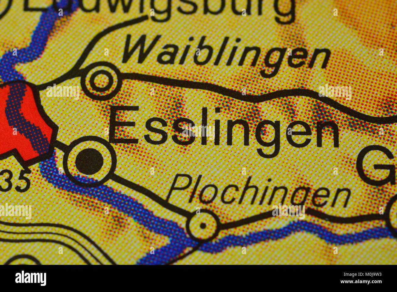 City name on the map Stock Photo - Alamy
