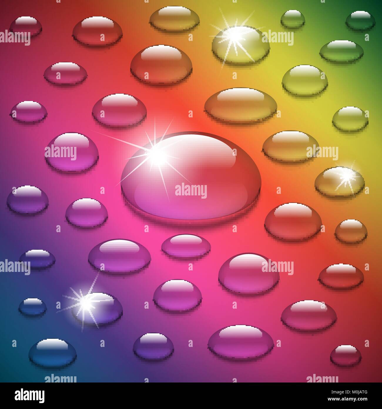 Realistic water drops on transparent Stock Vector Images - Alamy