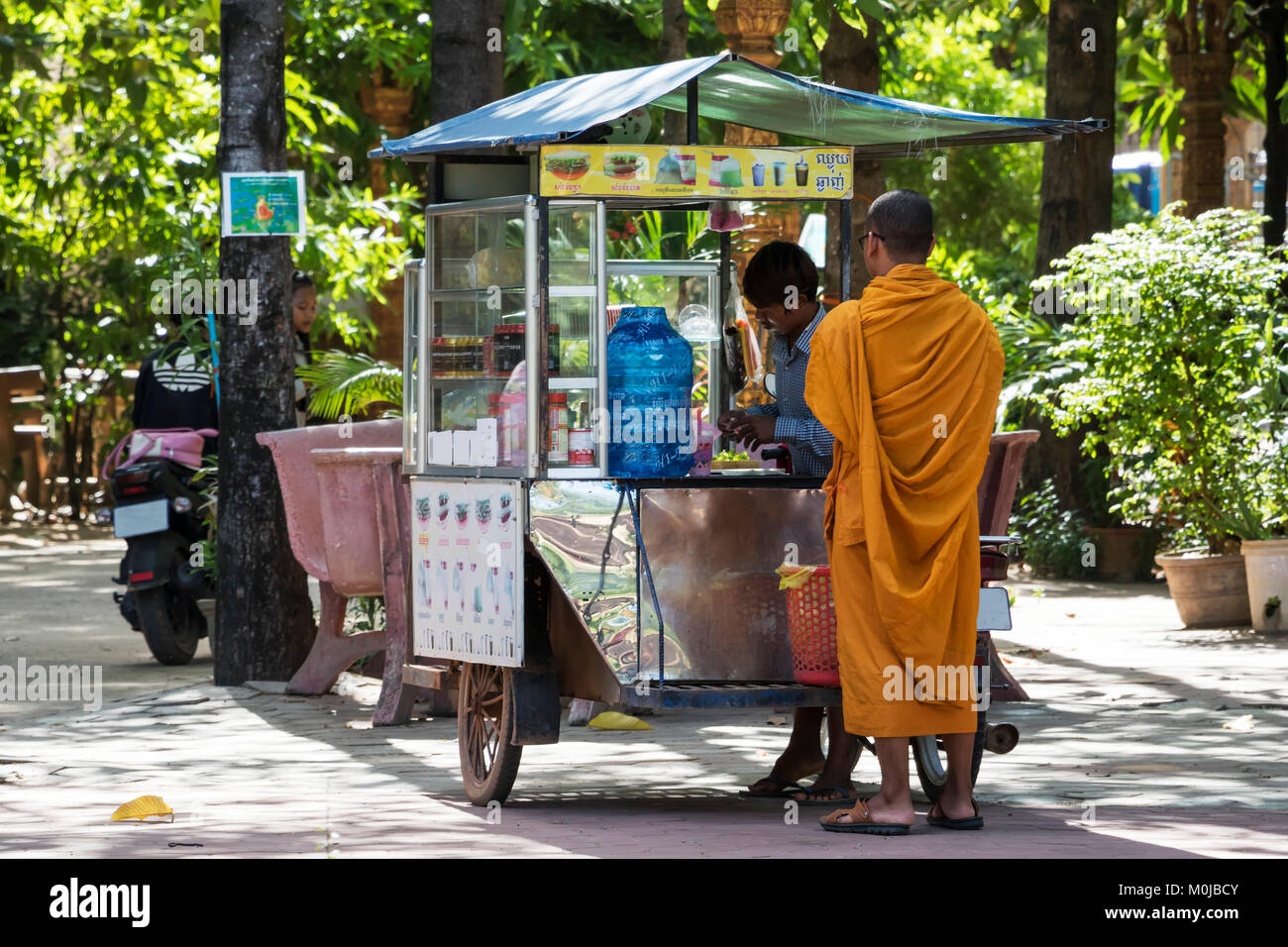Rear view buddhist monk hi-res stock photography and images - Alamy
