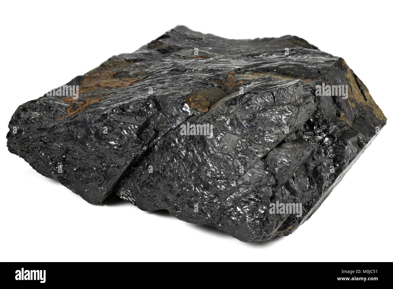 fat coal extracted from Saarland/ Germany isolated on white background ...