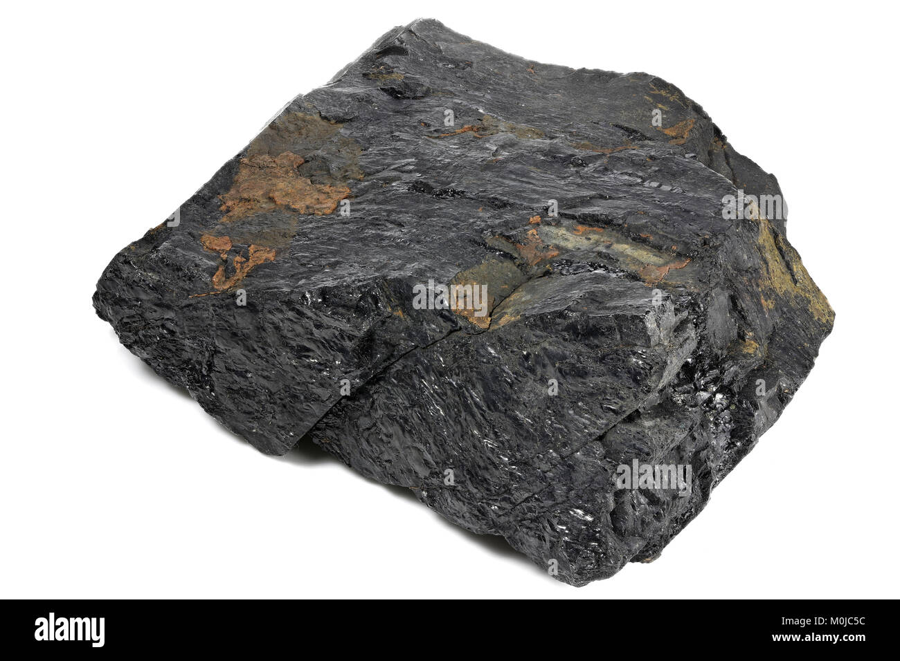 fat coal extracted from Saarland/ Germany isolated on white background ...