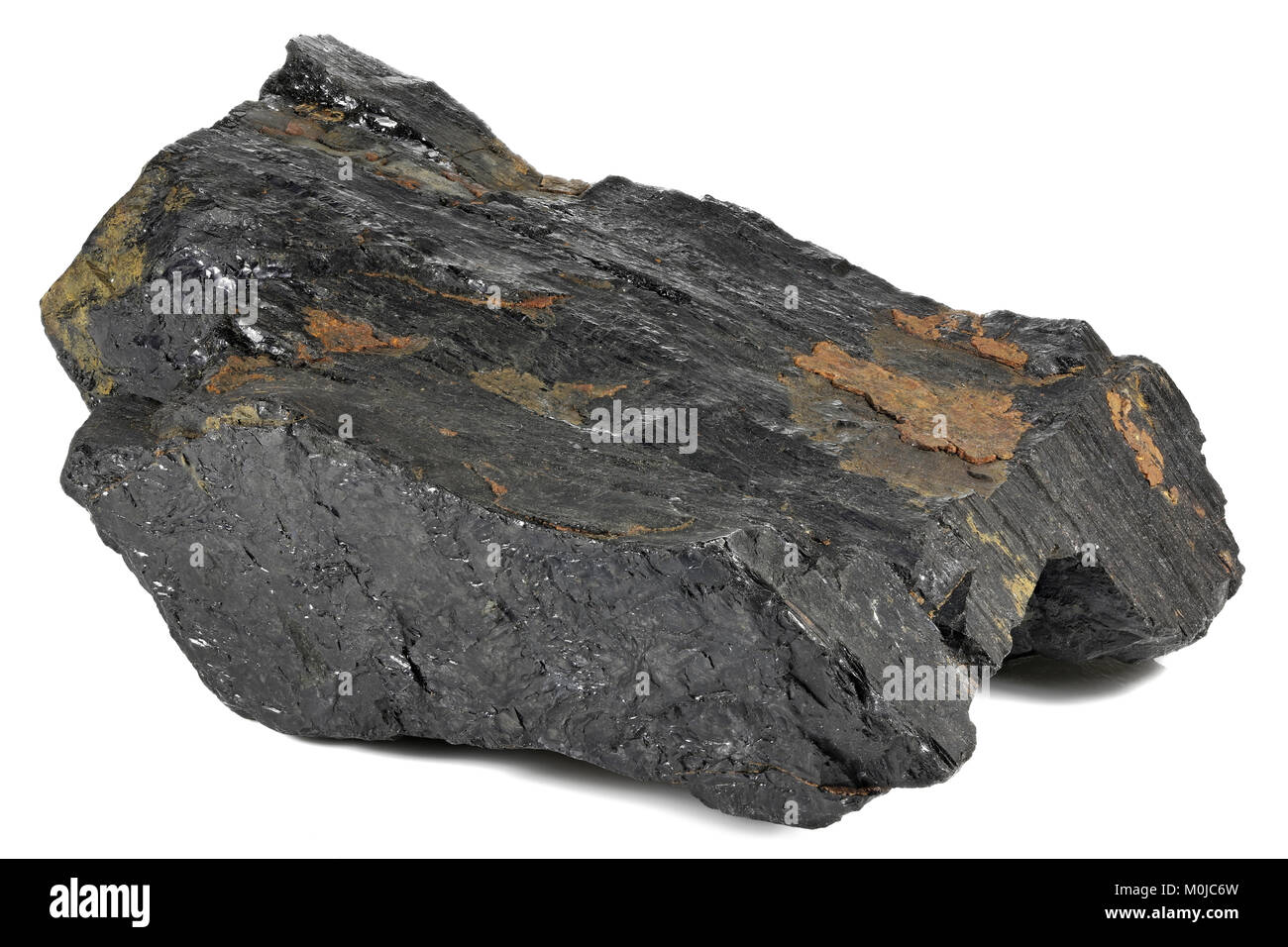 fat coal extracted from Saarland/ Germany isolated on white background ...