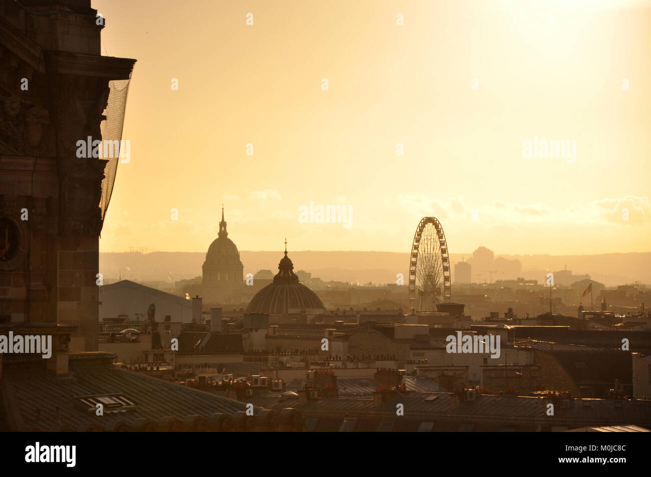View of Paris seen from Rooftops at Sunset Stock Photo - Alamy
