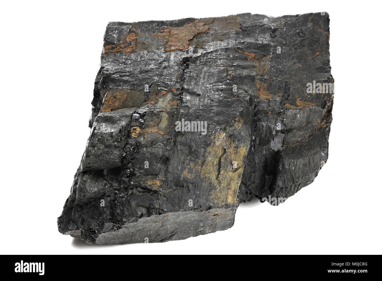 fat coal extracted from Saarland/ Germany isolated on white background ...