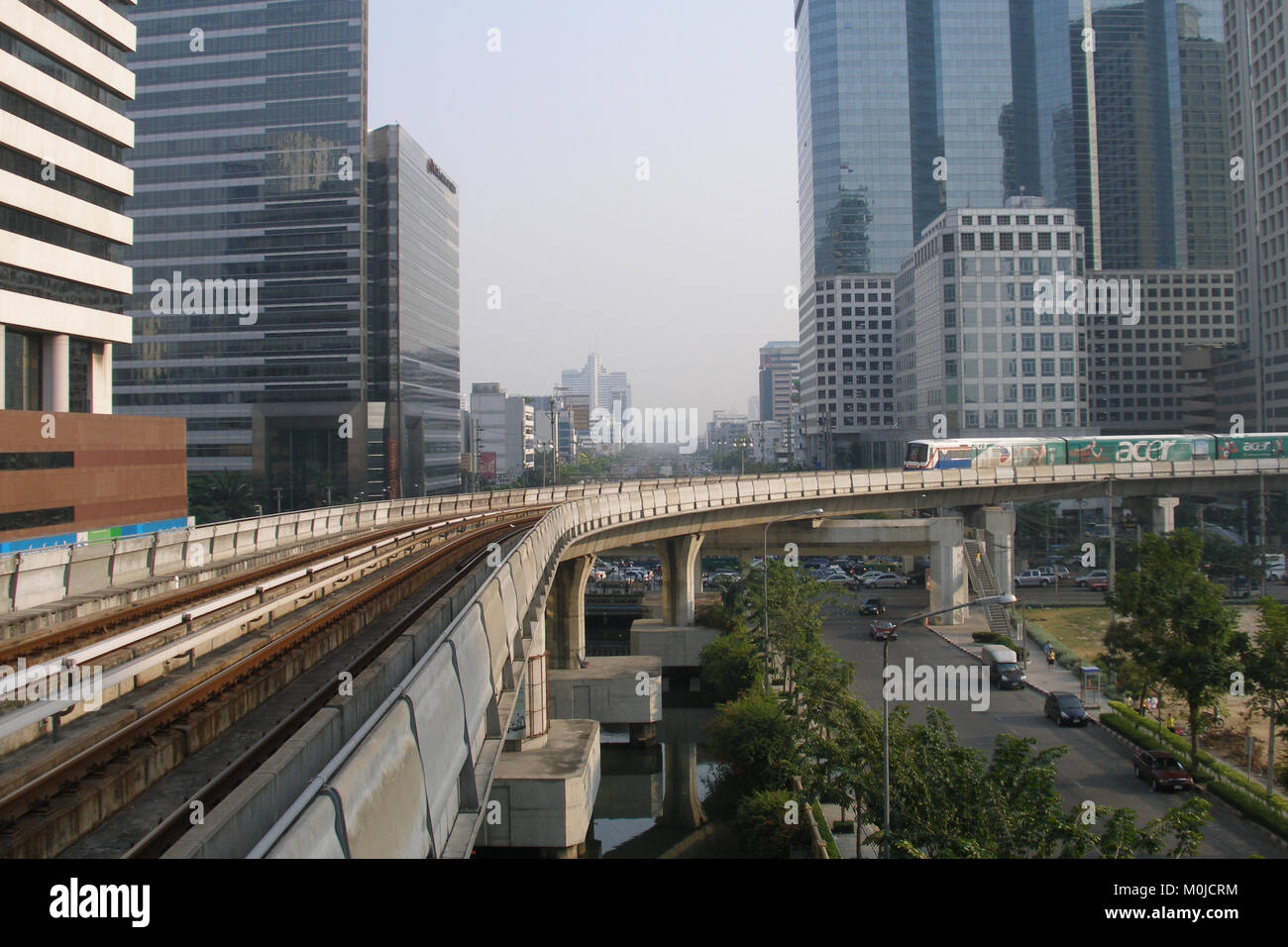 BTS Skytrain in central Bangkok, Thailand The Bangkok Mass Transit ...