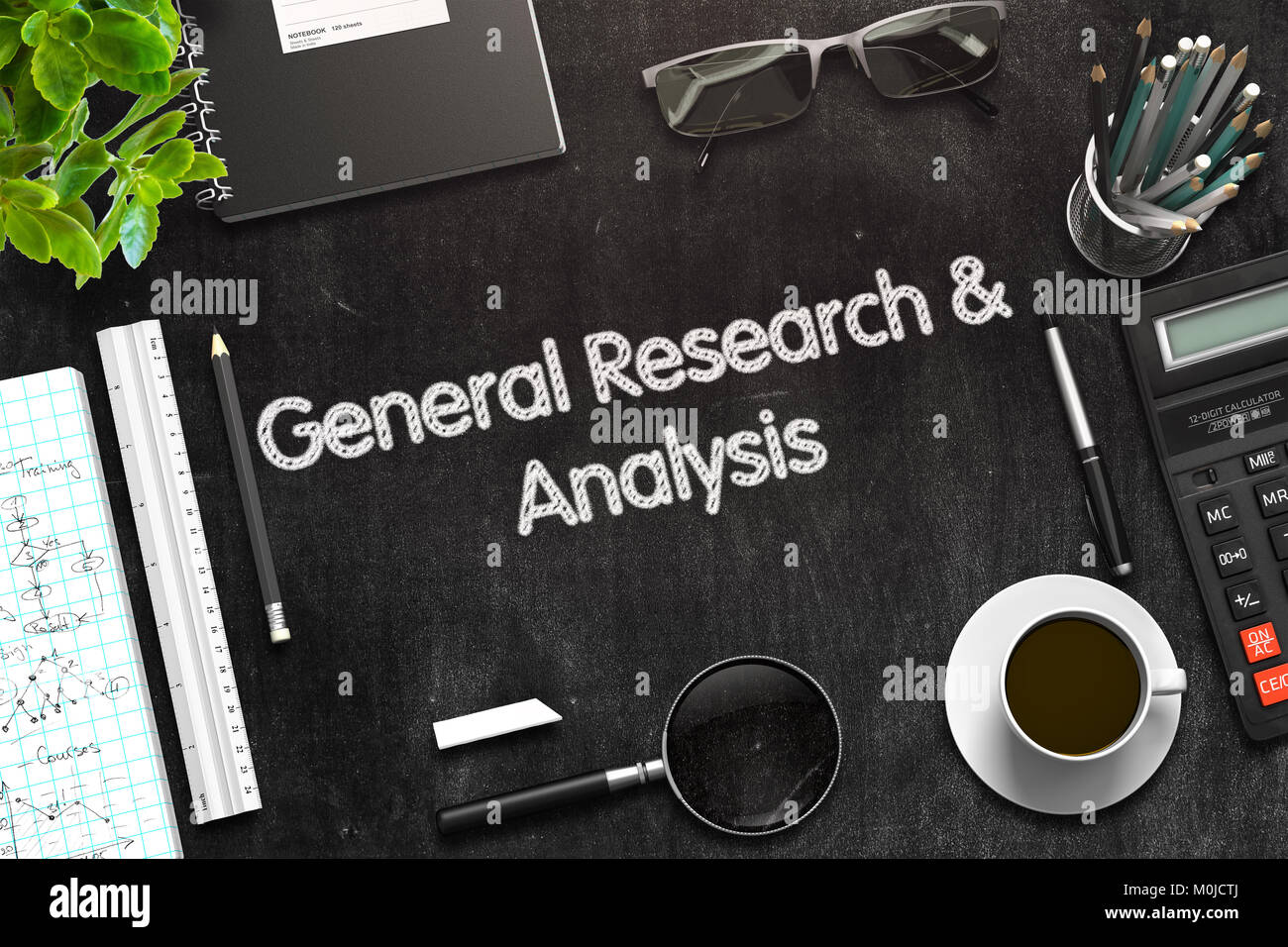 General Research and Analysis Concept. 3D render Stock Photo - Alamy