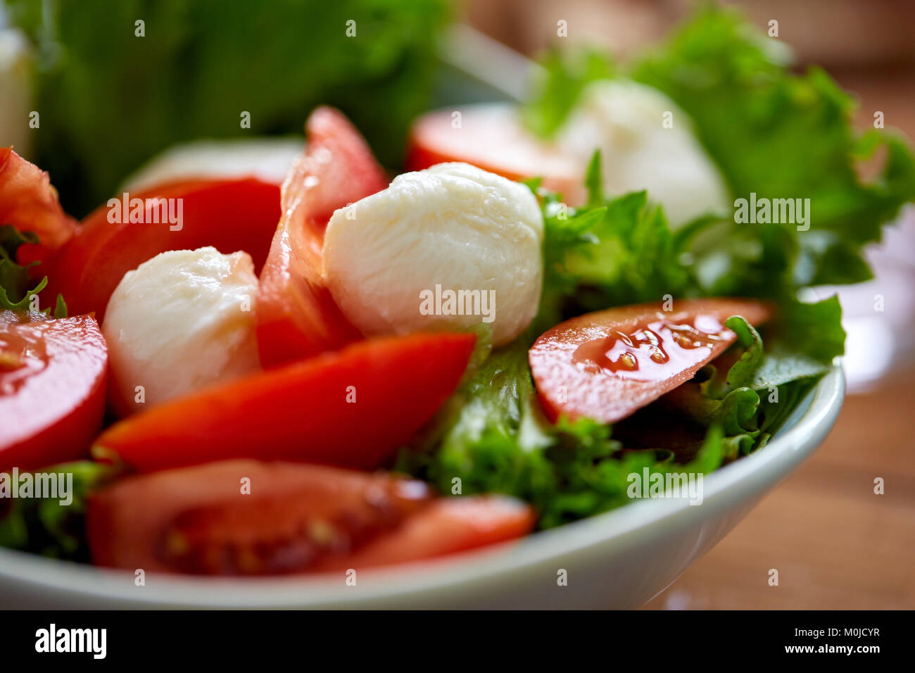 close up of vegetable salad with mozzarella Stock Photo - Alamy