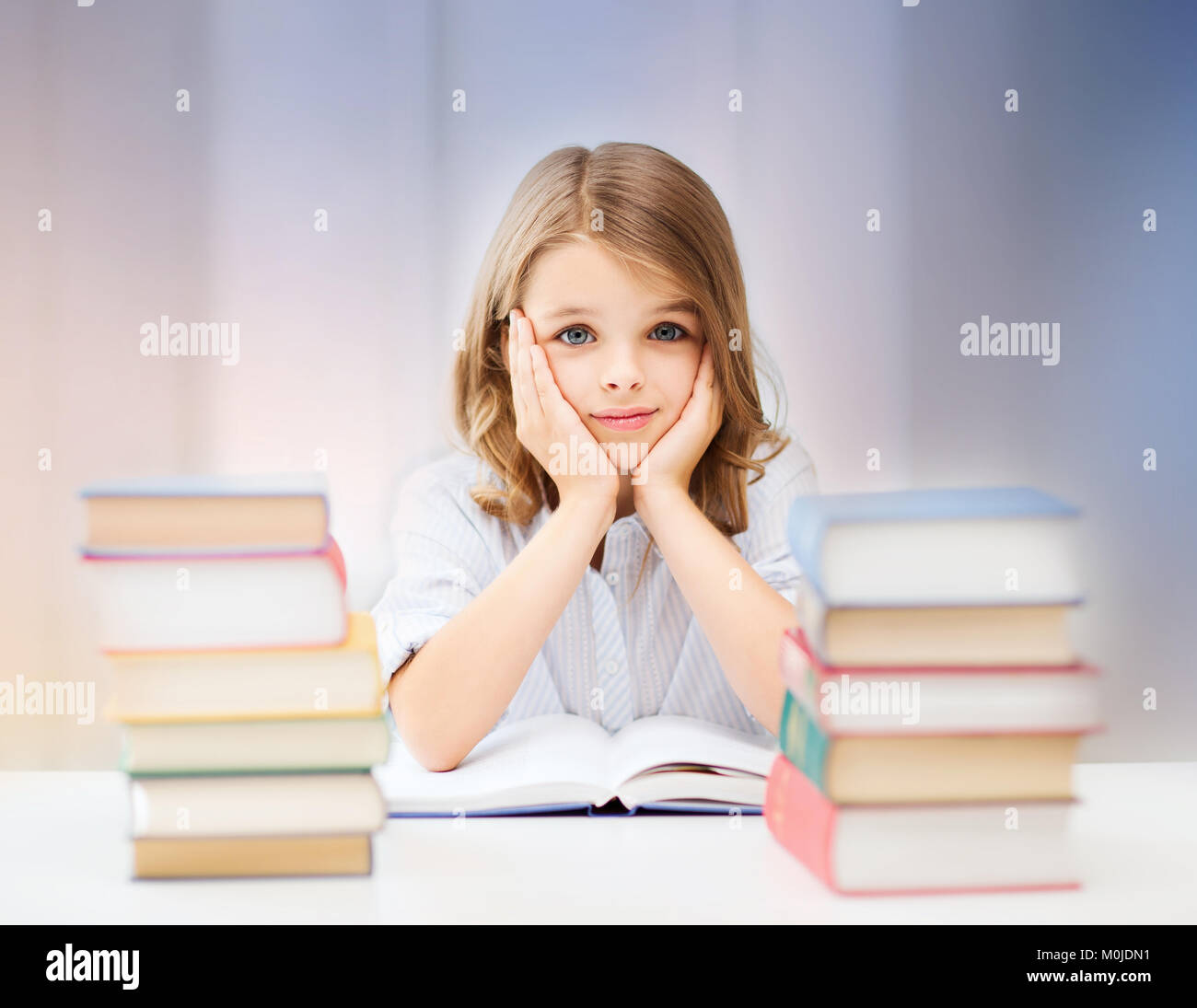 student girl reading book Stock Photo - Alamy