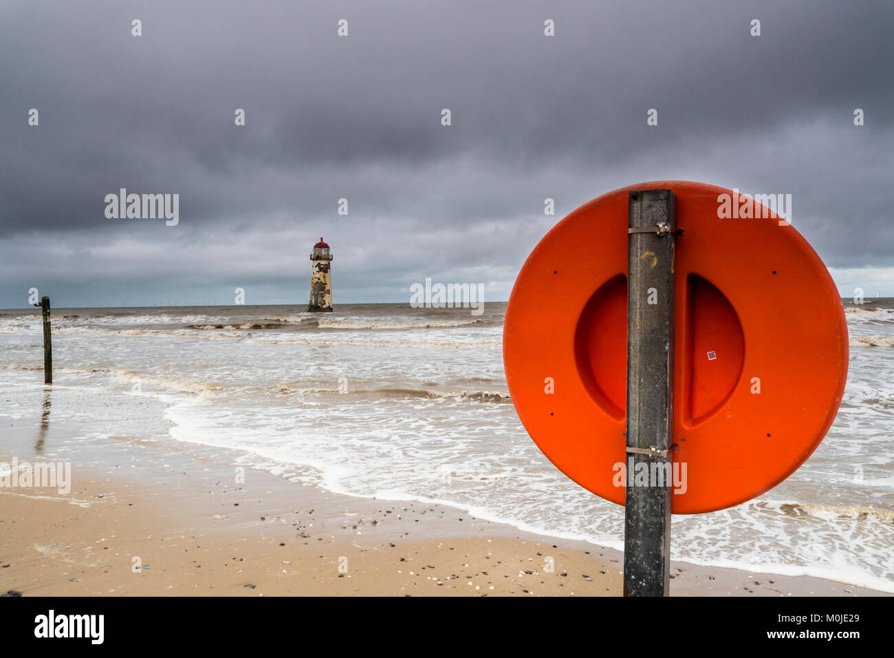 The Point of Ayr Lighthouse, also known as the Talacre Lighthouse ...