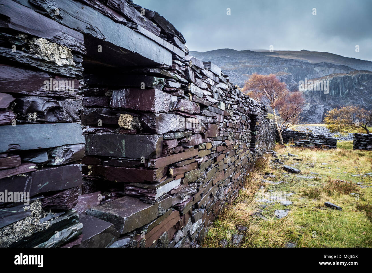 Miners' Cottages in Disused Slate Quarry, Dinorwic Quarry, Padarn ...