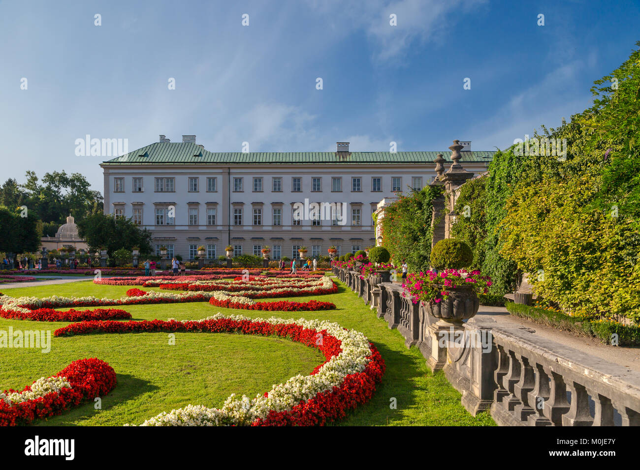 SALZBURG, AUSTRIA - SEPTEMBER 13, 2016 : Colorful beautiful garden view ...