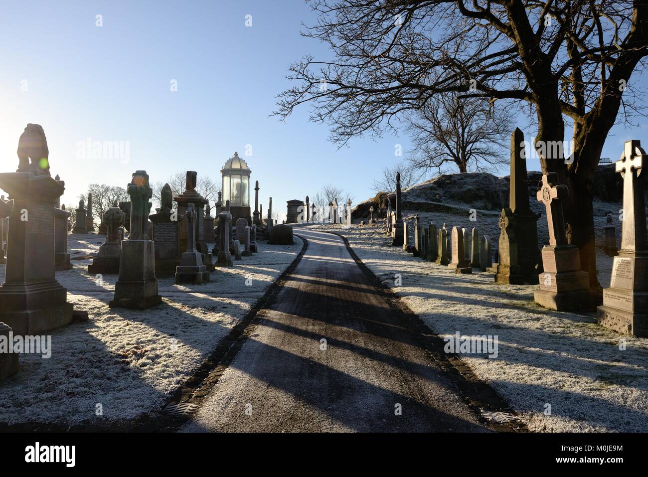 Holy Rude Cemetery Stirling, Scotland on a frosty winters day Stock ...