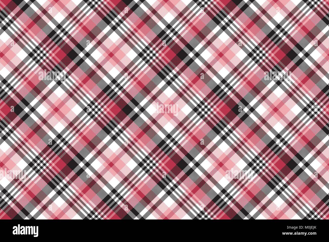 White pink color plaid seamless pattern. Vector illustration Stock ...