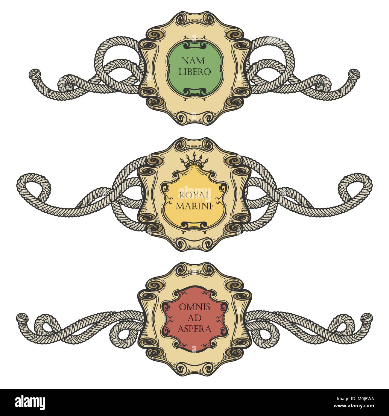 Vintage frame set vector Cut Out Stock Images & Pictures - Alamy