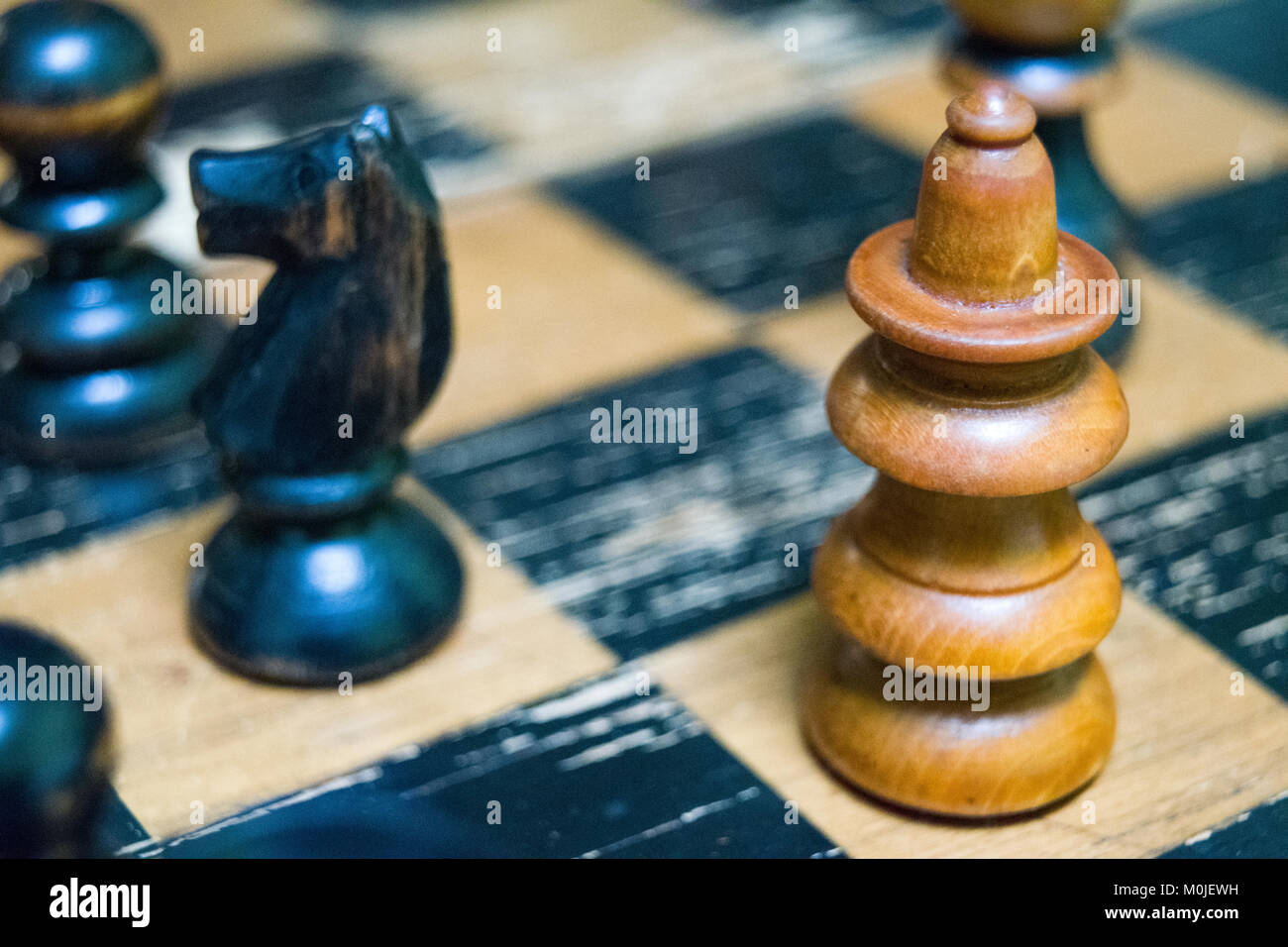 Chess queen on chess board Stock Photo - Alamy