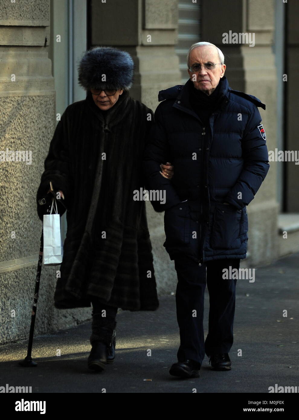 Dan Peterson out and about in Milan with his wife Laura Featuring: Dan ...