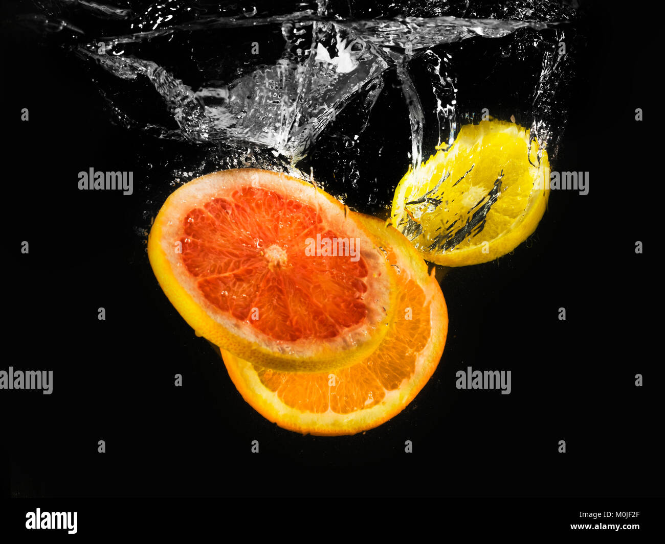 Citrus splash Fresh background Horizontal Stock Photo - Alamy