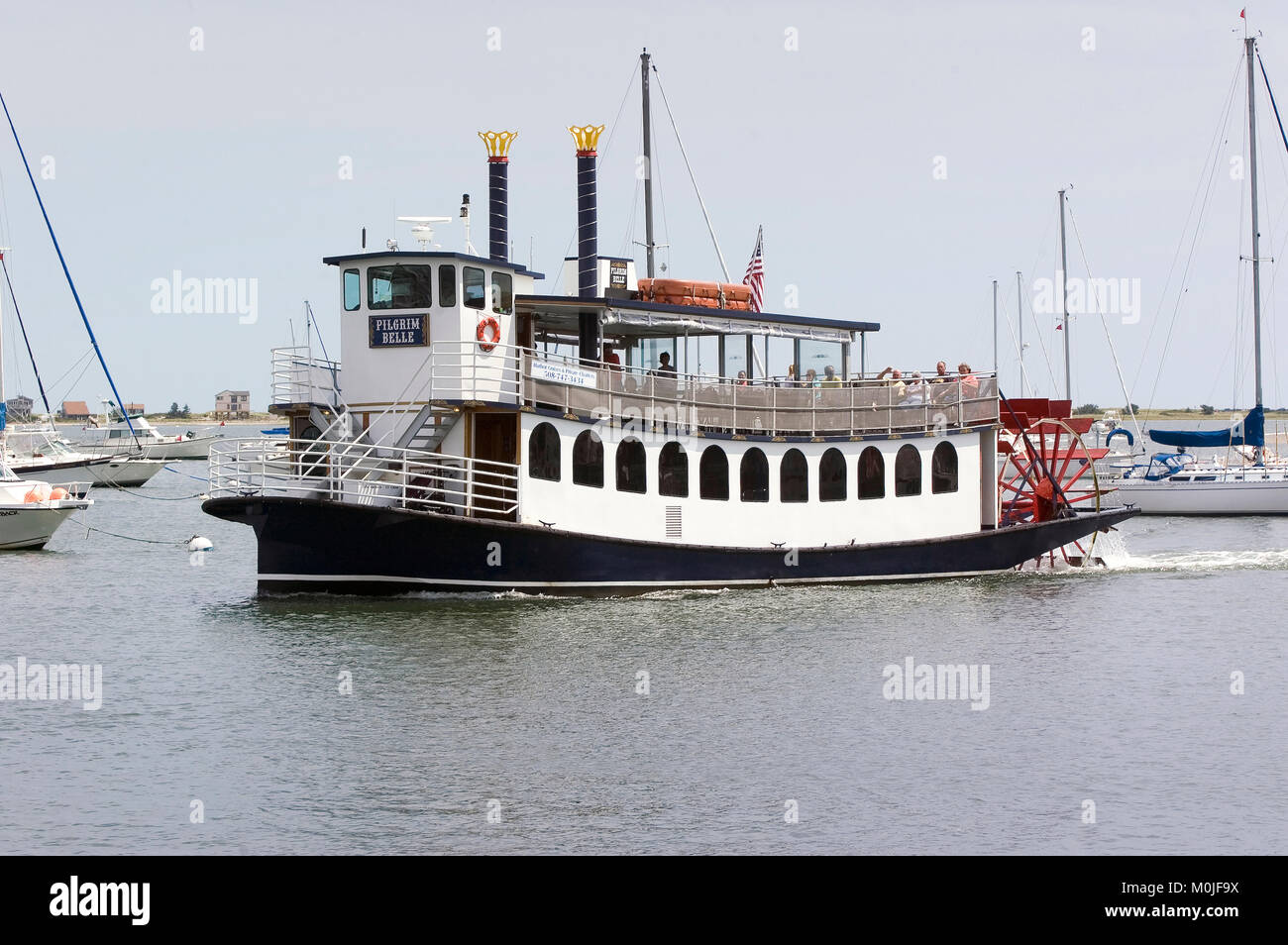 The "Plymouth Belle" a tourboat in Plymouth Harbor, Massachusetts, USA ...
