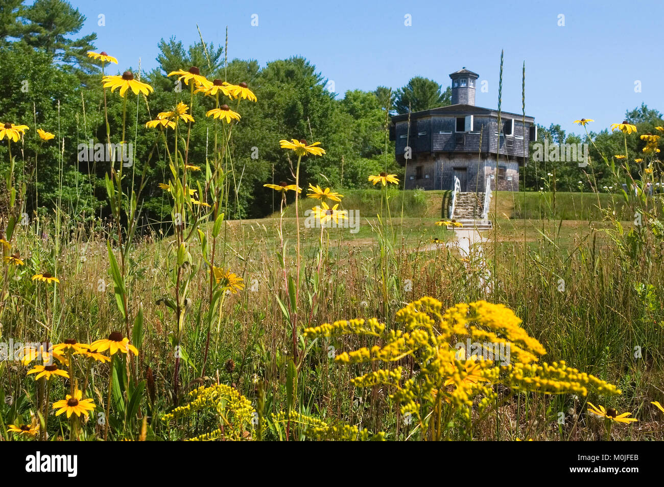 Fort Edgecomb blockhouse (1816) - Edgecomb, Maine, USA Stock Photo - Alamy