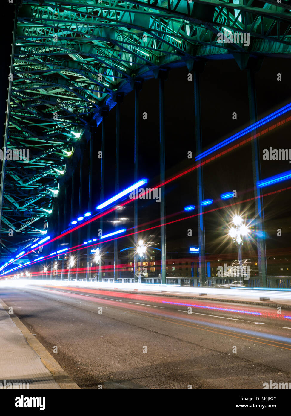 Light Trails on Bridge Stock Photo - Alamy
