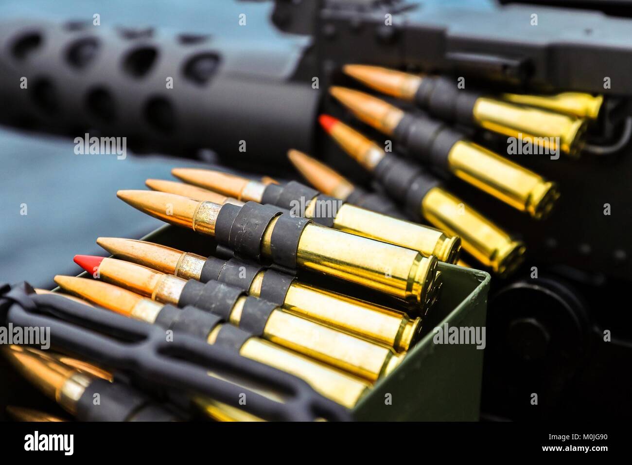 MEDITERRANEAN SEA (January 19, 2018) .50 calibre ammunition aboard ...