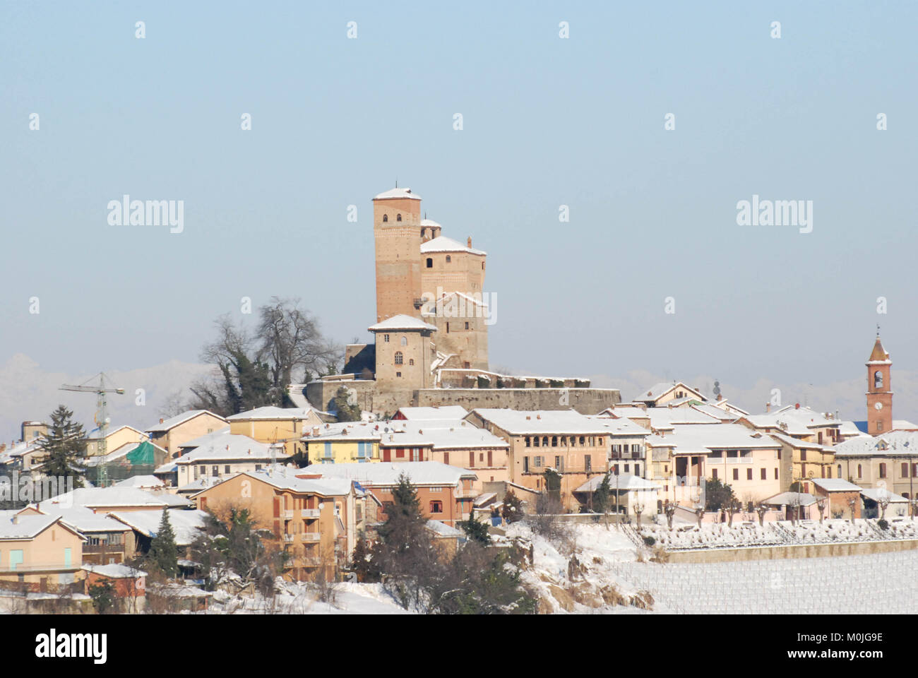 View of the castle of Serralunga of Alba, Piedmont - Italy Stock Photo ...
