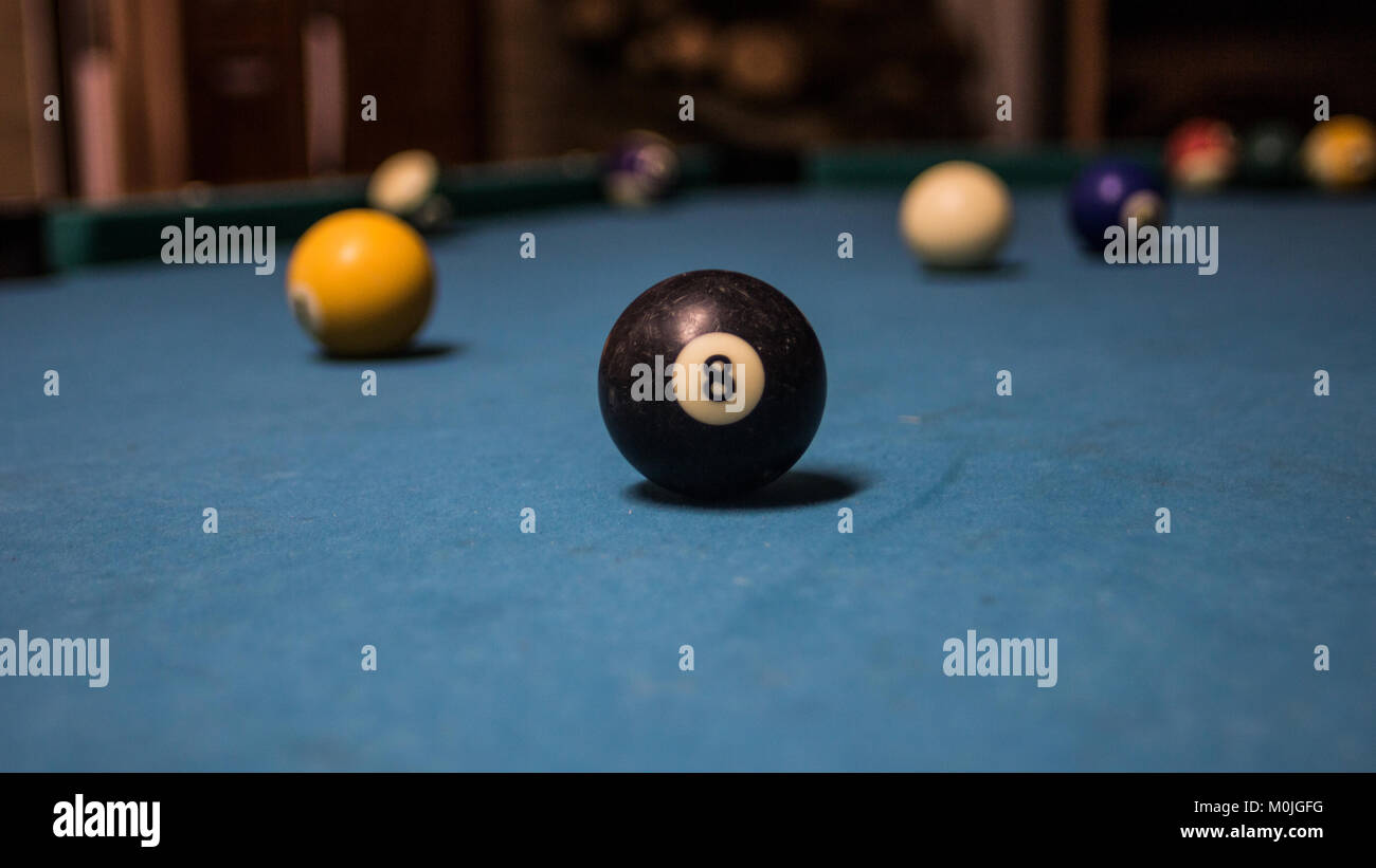 Pool table in New Year's Stock Photo - Alamy