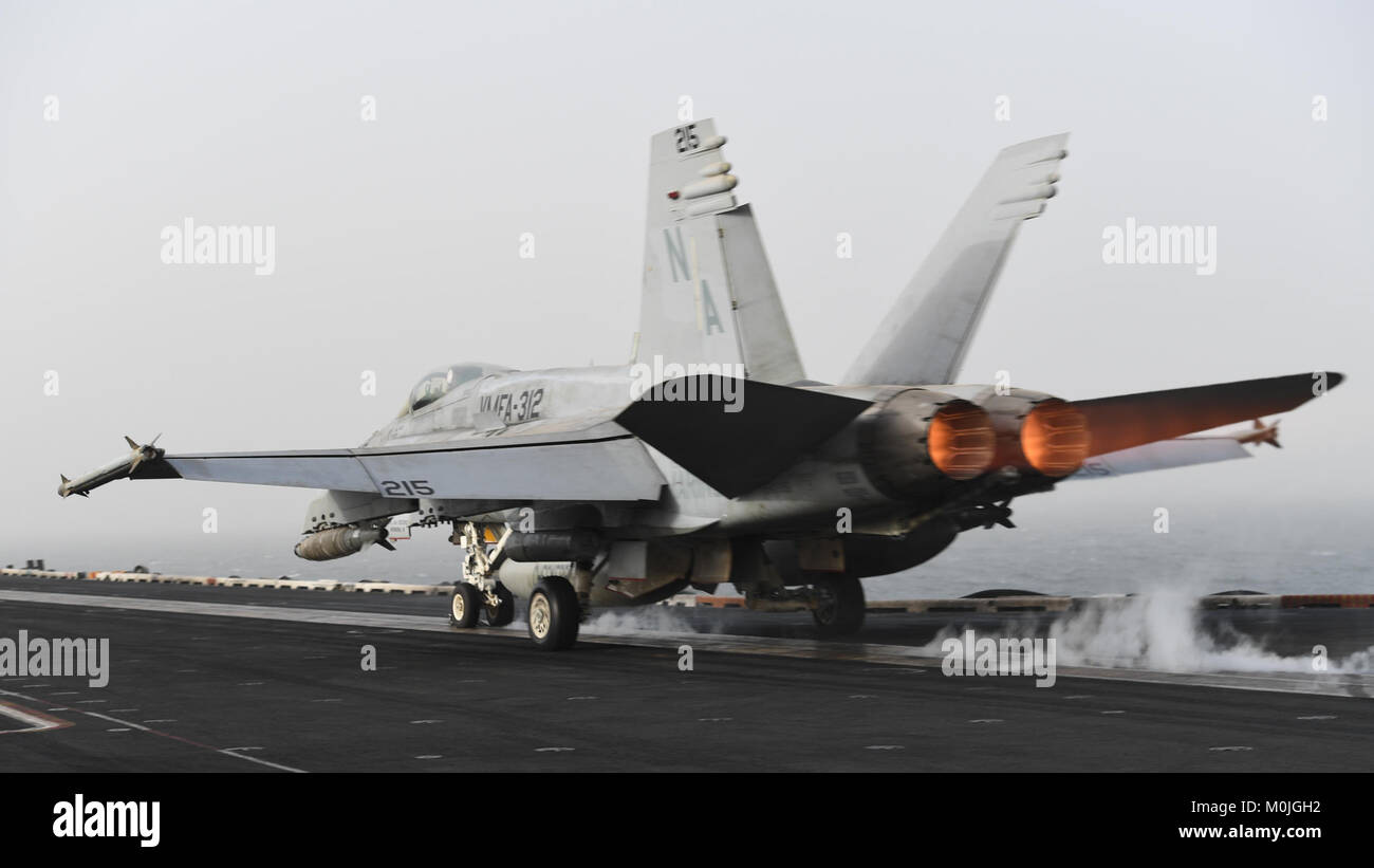An F/A-18C Hornet, assigned to the Checkerboards of Marine Strike ...