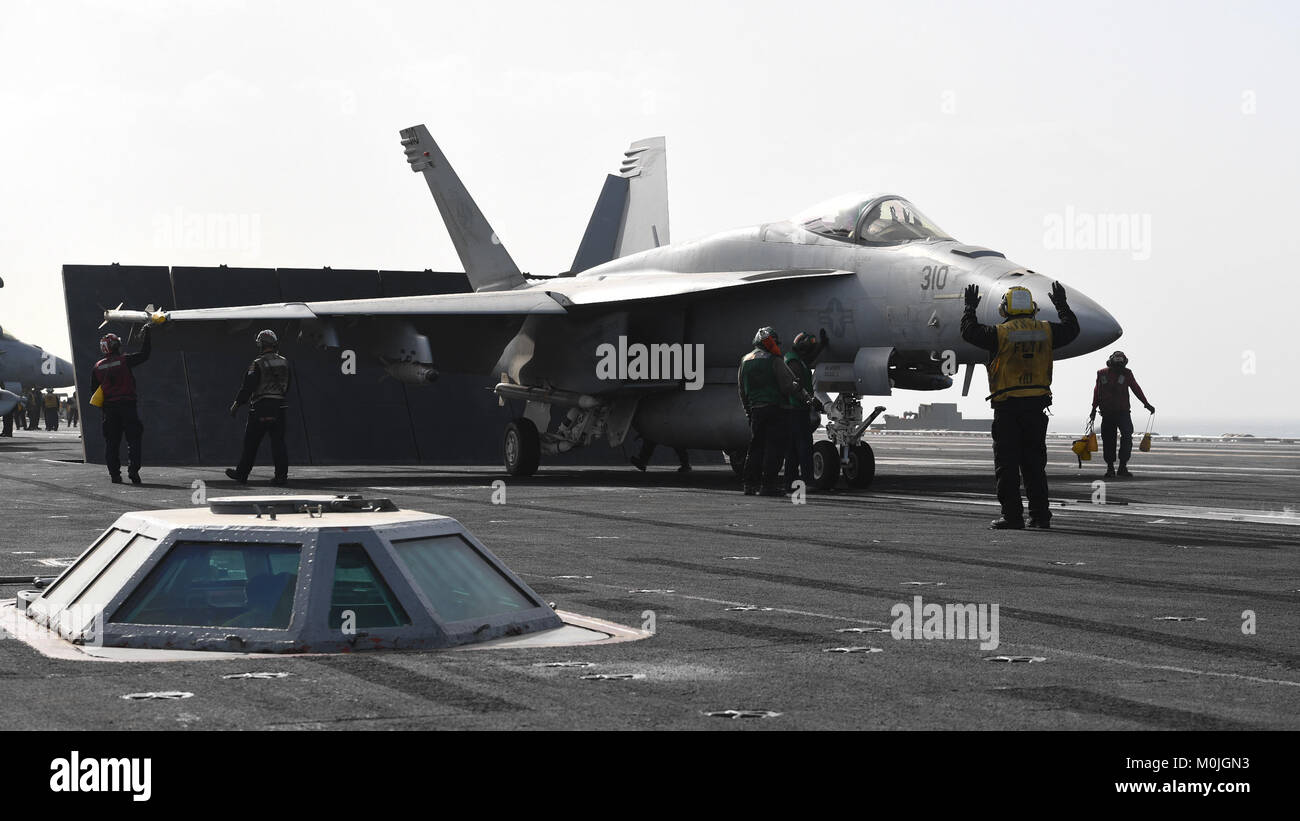 An F/A-18E Super Hornet, assigned to the Stingers of Strike Fighter ...