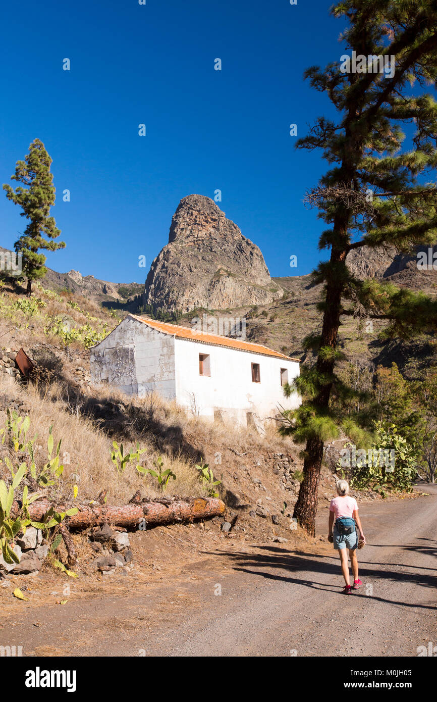 La Gomera landscape in Benchijigua, Canary Islands, looking towards the ...